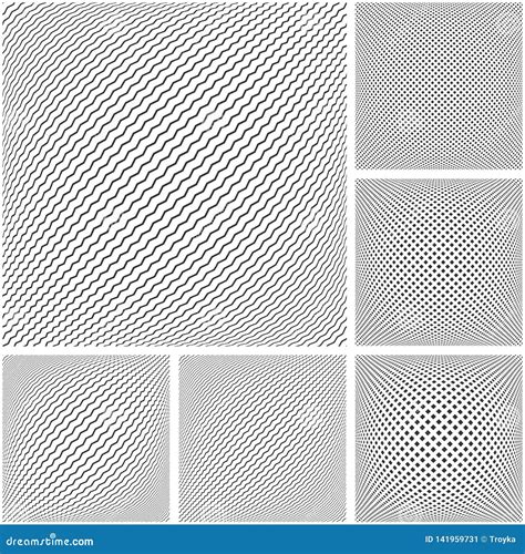 3d Geometric Patterns Set Convex Textures And Backdrops Stock Vector Illustration Of Lines