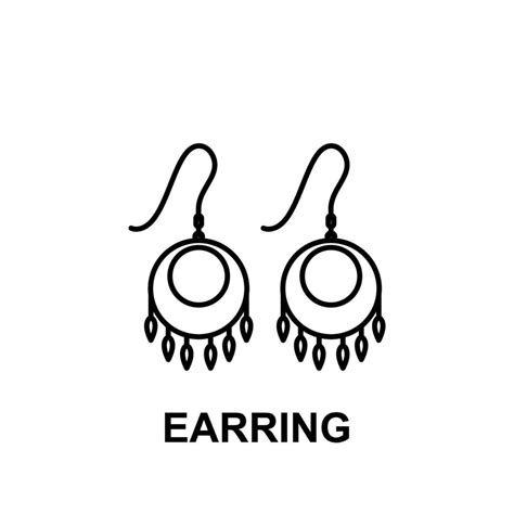 Earring Vector Icon Illustration 23020324 Vector Art At Vecteezy