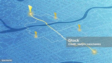 자신의 집에 대한 아이소메트릭 Gps 지도 탐색 도시 상위 뷰입니다 지도 건물 위에서 봅니다 도시의 상세한 전망 장식 그래픽 관광 지도입니다 추상적인 교통 배경 벡터 거리에