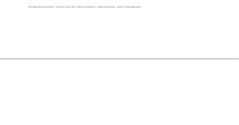 Pdf Trigonometric Unit Circle Functions Identities And Integrals Dokumen Tips