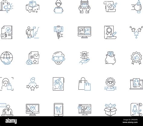 Marketing Planning Line Icons Collection Strategy Analysis Research