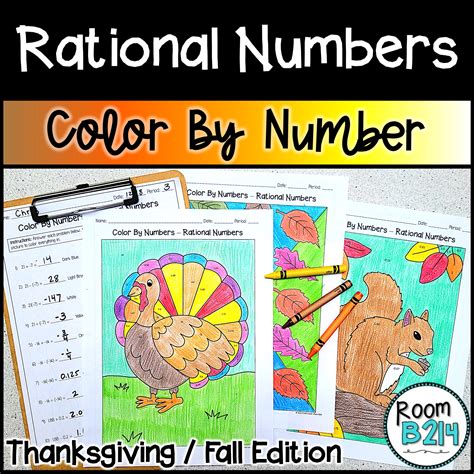 Rational Number Thanksgiving Color By Number TEKS A Classful