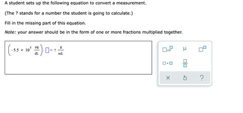 Solved A Babe Sets Up The Following Equation To Convert A Chegg Com