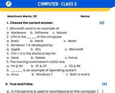 Discover 11 Class 3 Computer Worksheets And Worksheets Ideas Class Computer Answers And More