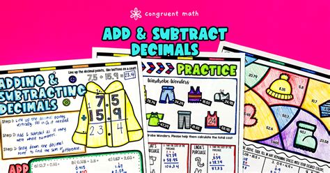 Adding And Subtracting Decimals Congruent Math