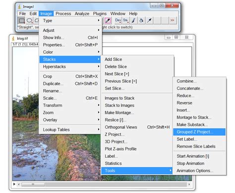 My imageJ เมน Image with ImageJ ตอนท Stacks tools การแบง Stack เพอสราง Stack