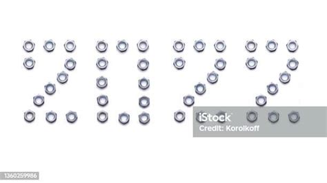 볼트 숫자 2020 새해 금속 너트의 패턴은 흰색 배경에 격리 여약 디자인 크리스마스 카드 휴일 인사말 2022년에 대한 스톡 사진 및 기타 이미지 Istock