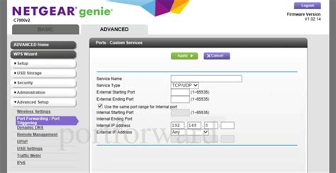 Forwarding Ports In A Netgear C7000v2 Router