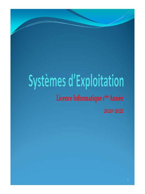 Systmes Dexploitation Cours2 Pdf