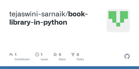 Github Tejaswini Sarnaikbook Library In Python