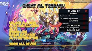 Cheat Ml Terbaru Anti Banned Mod Unlock All Skin Map Hack Auto Aim All Hero Mp Mp