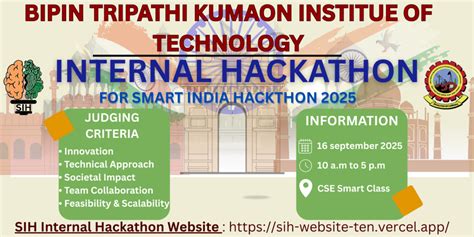 Smart India Hackathon 2025 Internal Hackathon At Btkit 16th September 2025 Bipin Tripathi