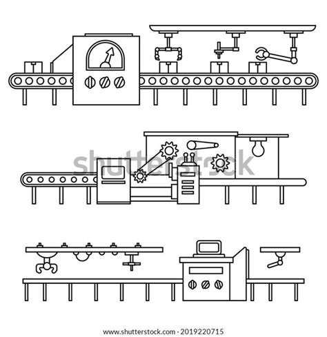 Assembly Line Vector Set Isolated On Stock Vector Royalty Free 2019220715 Shutterstock