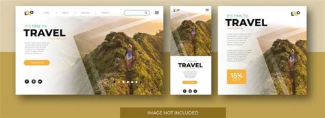 현실적인 여행 랜딩 페이지 무료 벡터