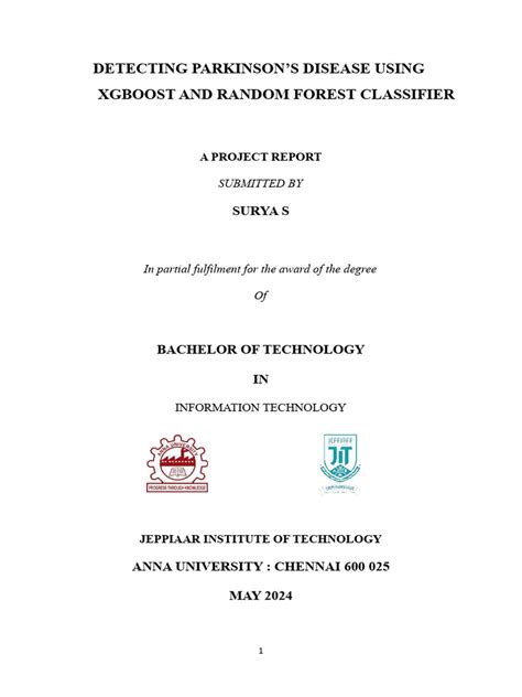 Final Project Surya S Pdf Machine Learning Parkinsons Disease