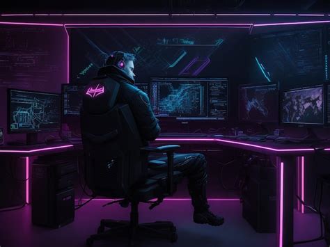 premium photo thief cyber ai hacker on city cyber futurehacking and malware concept hacker