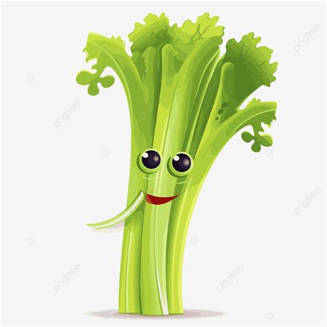 Celery Clipart Funny Celery With Eyes And Mouth Cartoon Vector Celery