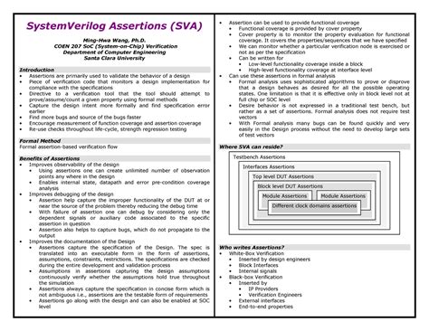 Sva Electricals And Electronics SystemVerilog Assertions SVA Ming