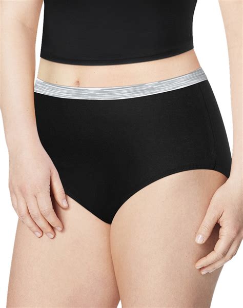 Hanes Just My Size Womens Sporty Cotton Brief Underwear Moisture Wicking 6 Pack Plus Size Hanes