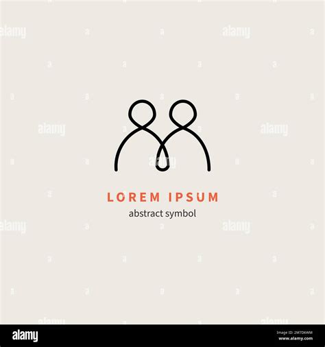 People Linked In Chain Abstract Line Logo Business Icon Geometric Shape Linear Vector People