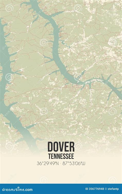 Retro Us Map Of Dover Tennessee Vintage Street Map Royalty Free