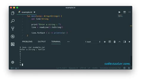 Kotlin Program To Print Each Character Of A String 4 Different Ways Codevscolor