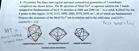 Video Solution The Three Most Typical And Most Symmetrical Geometries Of 7 Coordinate Complexes