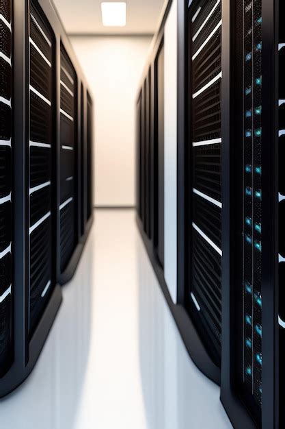 Premium Ai Image Data Center Computer Racks Closeup