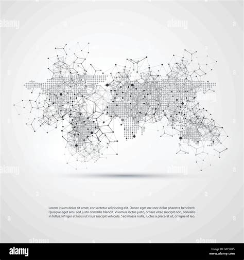 Cloud Computing And Networks With World Map Abstract Global Digital Network Connections
