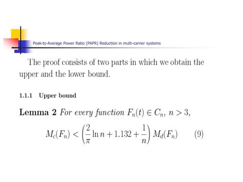 Ppt Peak To Average Power Ratio Papr Reduction In Multi Carrier Communication Systems