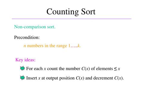 Ppt Algorithms Analysis Lecture 7 Linear Time Sorting Algorithms Powerpoint Presentation Id