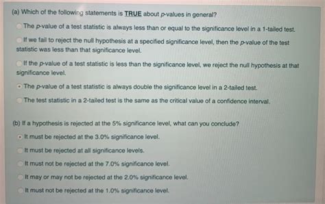 Solved A Which Of The Following Statements Is TRUE About Chegg
