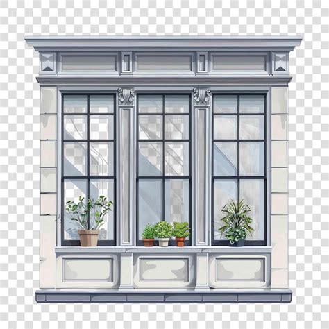 Office Windows Transparent Background Realistic Element Premium AI Generated PSD