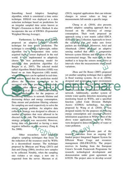 Adaptive Sampling In Wireless Sensor Network Article Example Topics