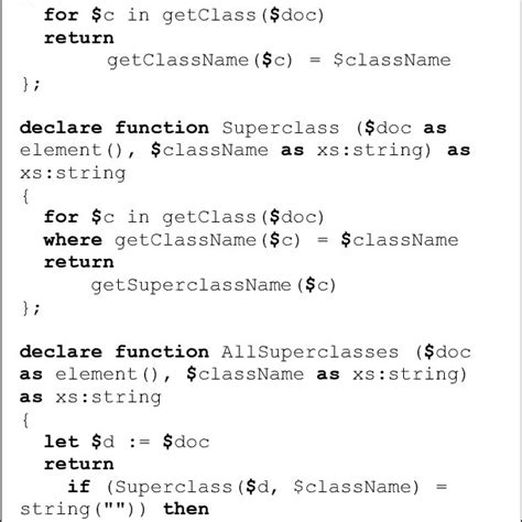 Xquery Implementation For The Analysis Functions Used In The Addclass Download Scientific