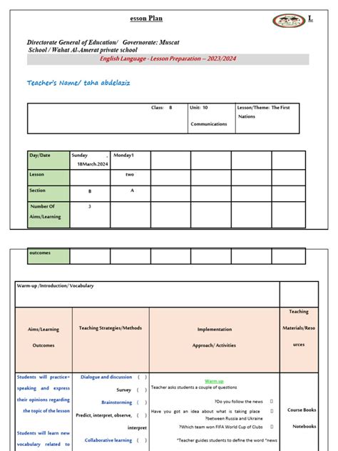 g12b lesson plan1 pdf learning methodology