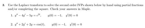 Solved Use The Laplace Transform To Solve The Second Order