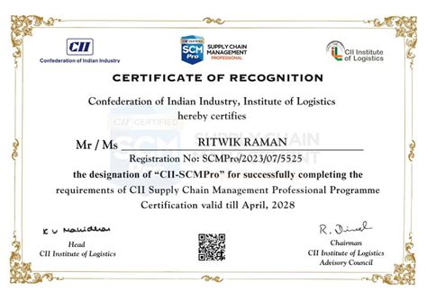 Ritwik R On Linkedin Technology Certification Supplychain Careers Siom