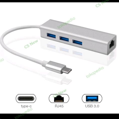 Jual Usb Type C To Lan With Usb Hub 3port Usb 3 0 Adapter Multi Function Di Seller Velvet Store