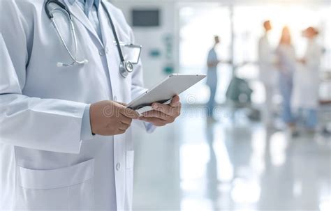 Medical Doctor Or Physician Staff In White Gown Uniform With