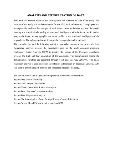 Pdf Sample Data Analysis And Interpretation Final