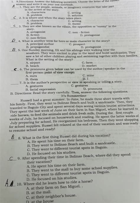 1 ADirections Answer The Following Questions StudyX