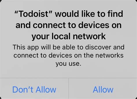 Ios Local Network Access Rtodoist