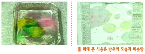 액체 실험물과 기름으로 그리는 그림