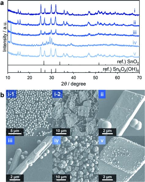 Xrd Patterns A And Sem Images B Of Products Corresponding To Download Scientific Diagram