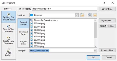Editing A Hyperlink Microsoft Word