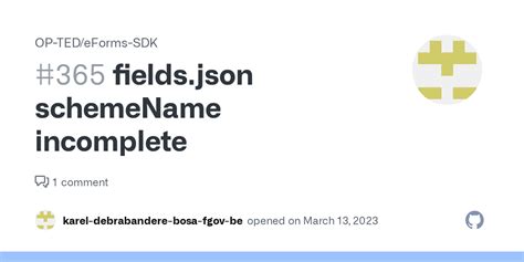 Fieldsjson Schemename Incomplete · Issue 365 · Op Tedeforms Sdk · Github