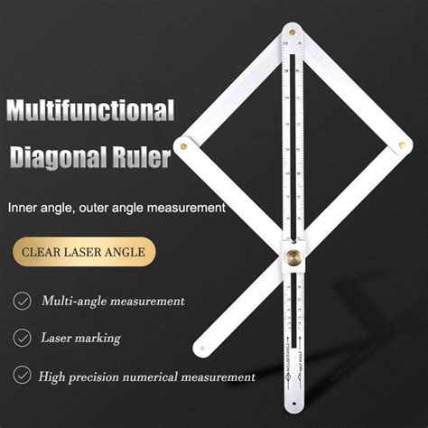 Multi Functional Protractor Diagonal Trimming Carpentry Diagonal Ruler