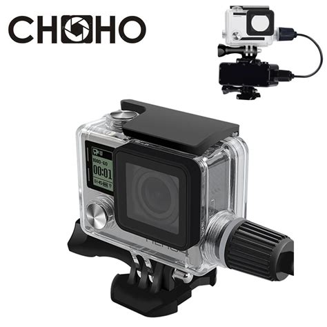 방수 케이스 하우징 다이빙 30m 오토바이 충전 케이블 보호 쉘 라이딩 고프로 히어로 3 4 용 액세서리