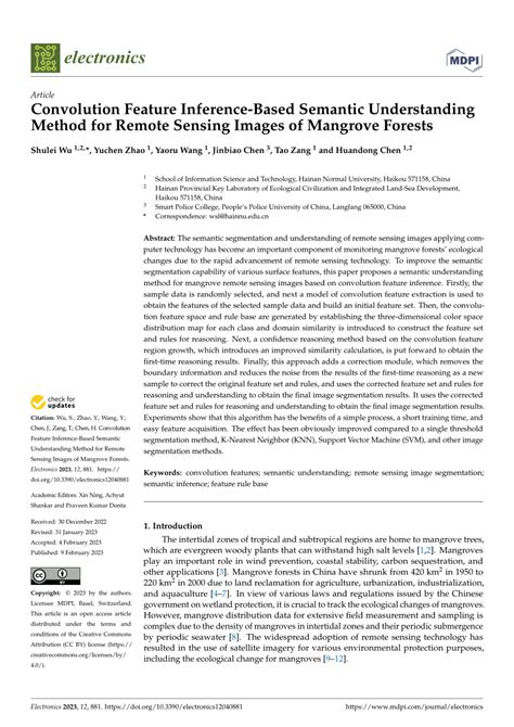 Pdf Convolution Feature Inference Based Semantic Understanding Method For Remote Sensing